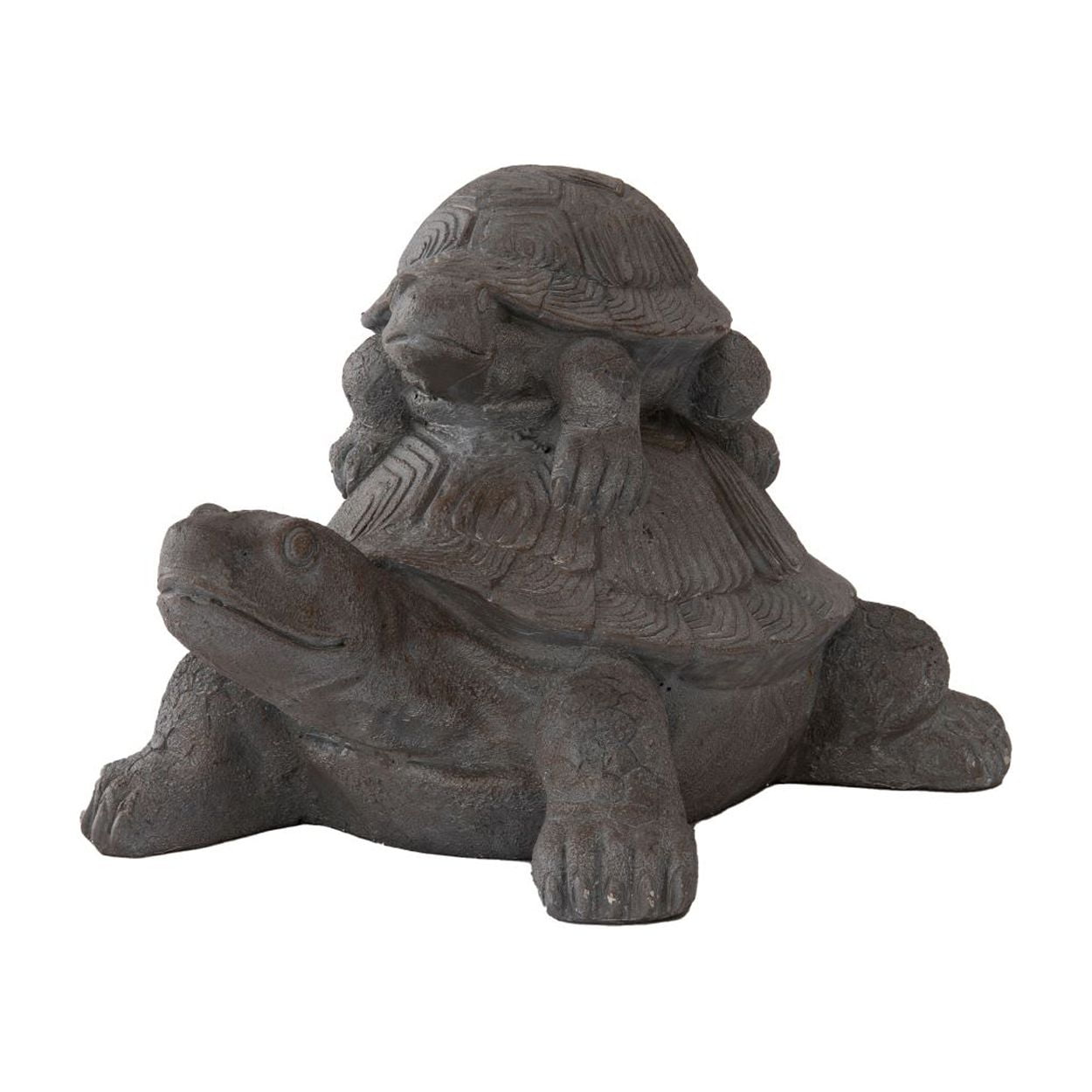 XBrand 18.9"L Light Grey MGO Mother and Baby Turtle Statue, Indoor ...