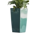 XBrand Turquoise Plastic Self Watering Indoor/Outdoor Square Planter ...
