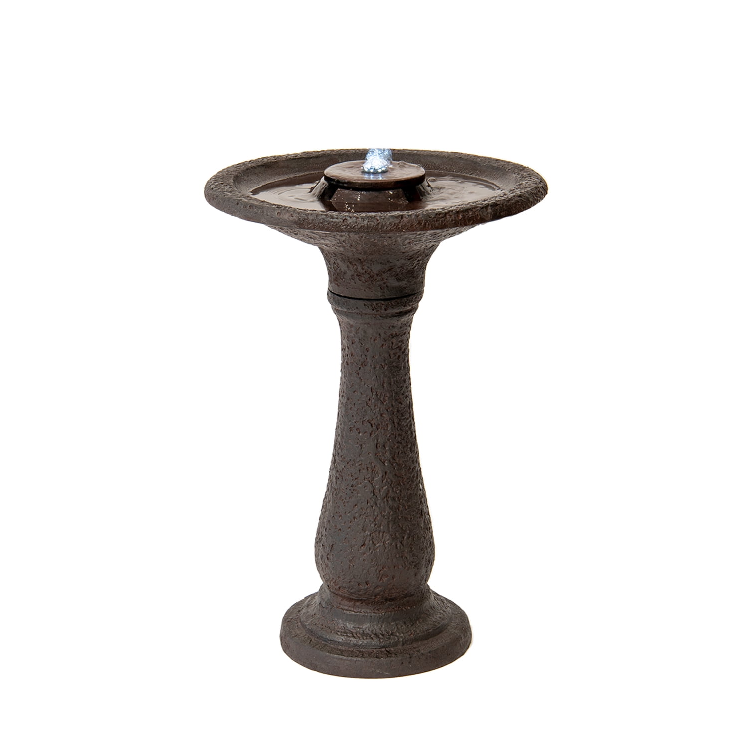 "X-Brand 23.43"" Tiered Resin Birdbath Garden Waterfall Fountain, Dark ...