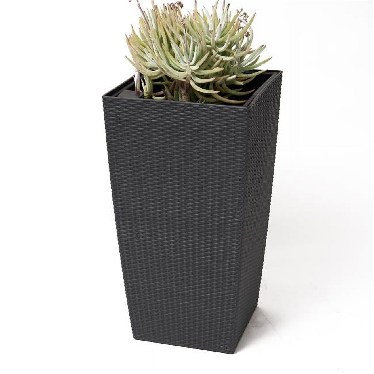 XBrand Large Exterior Patio Rattan Self Watering Indoor Outdoor Square ...