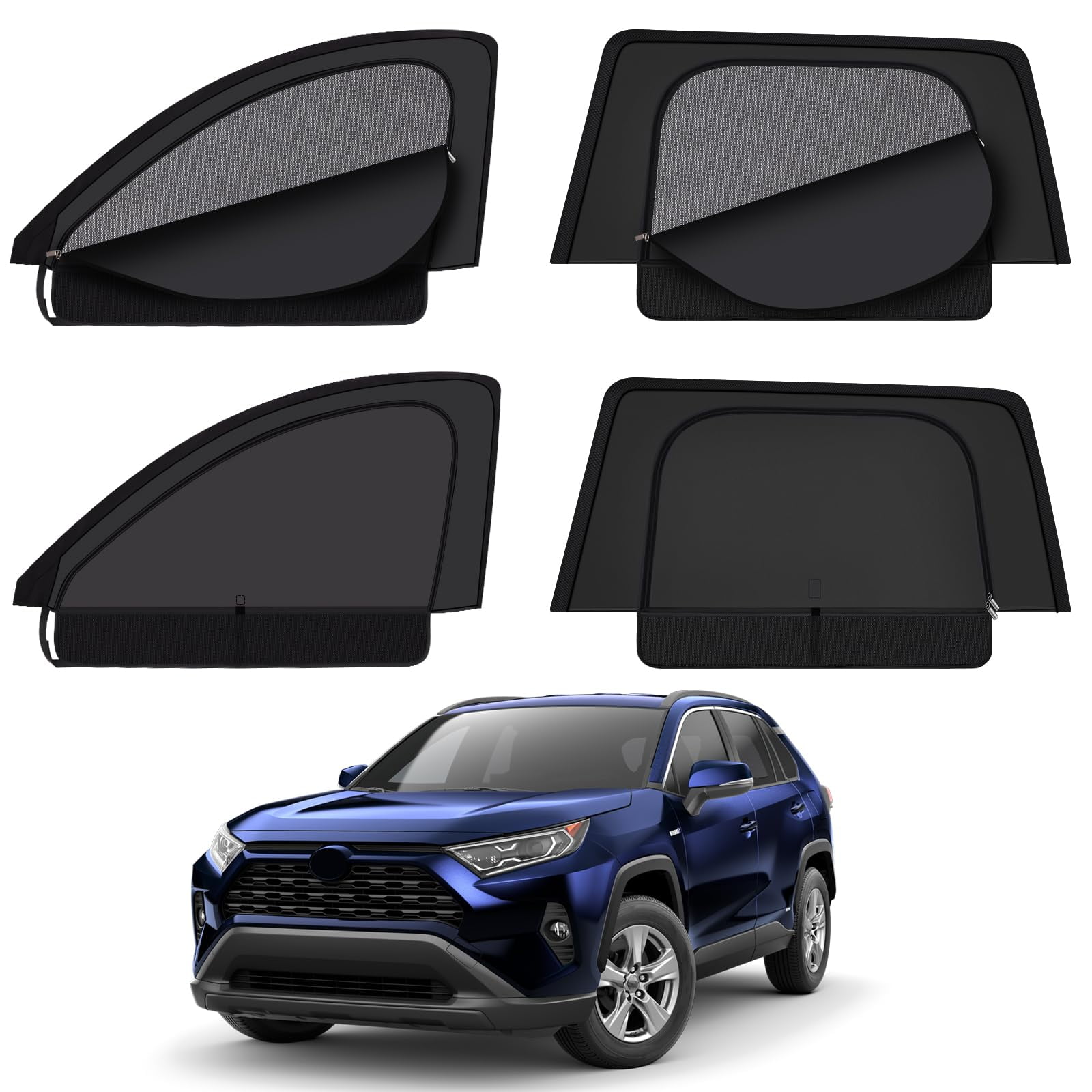 XCBYT 2019-2024 RAV4 Window Shades - Full-Coverage Car Window Covers ...