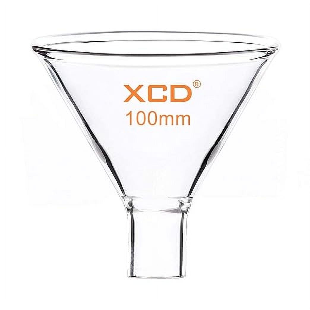 XCD Glass Powder Funnel, Borosilicate Glass Heavy Wall Short Stem ...