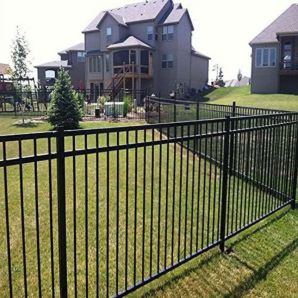 XCEL - Black Steel Fence Panel Style Easy Installation Fence Kit ...