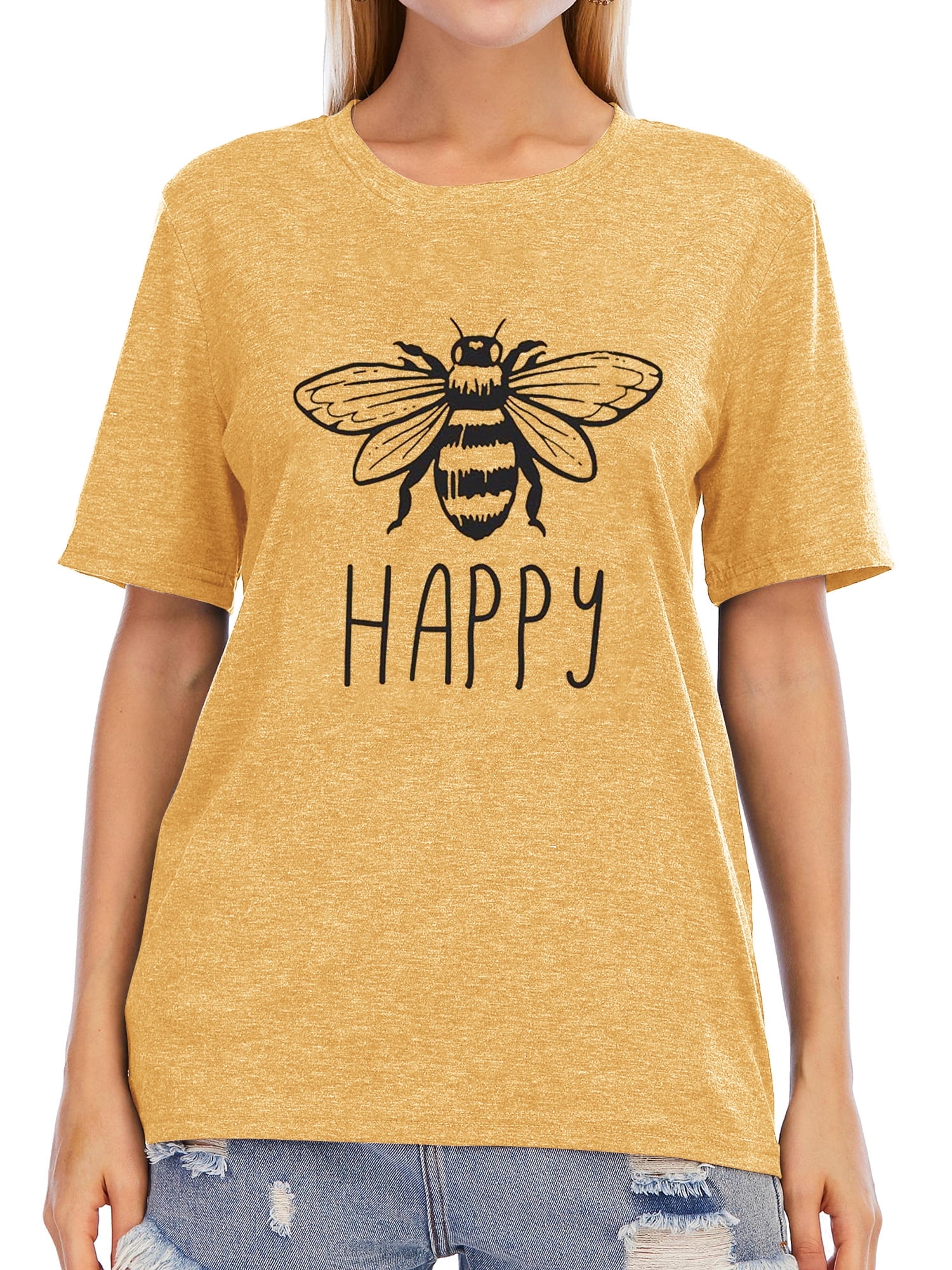 XCHQRTI Bee Shirt for Women Graphic Tees Inspirational Tshirt Casual ...