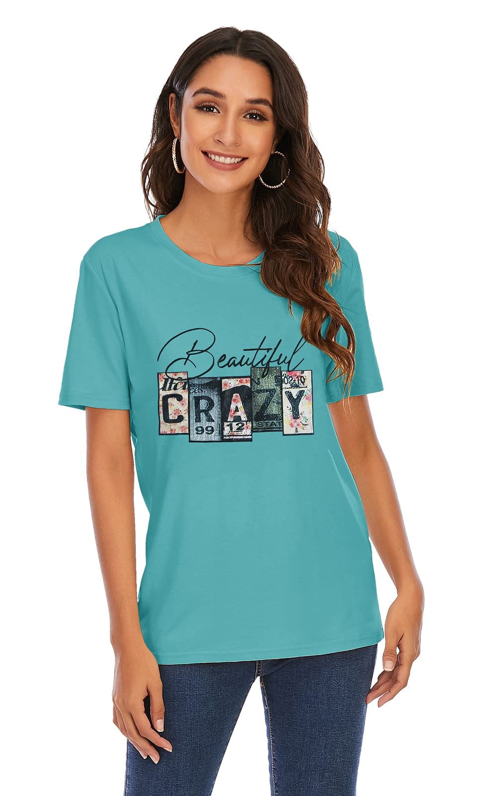 XCHQRTI Country Music T Shirts Beautiful Crazy Tshirts for Women Short ...