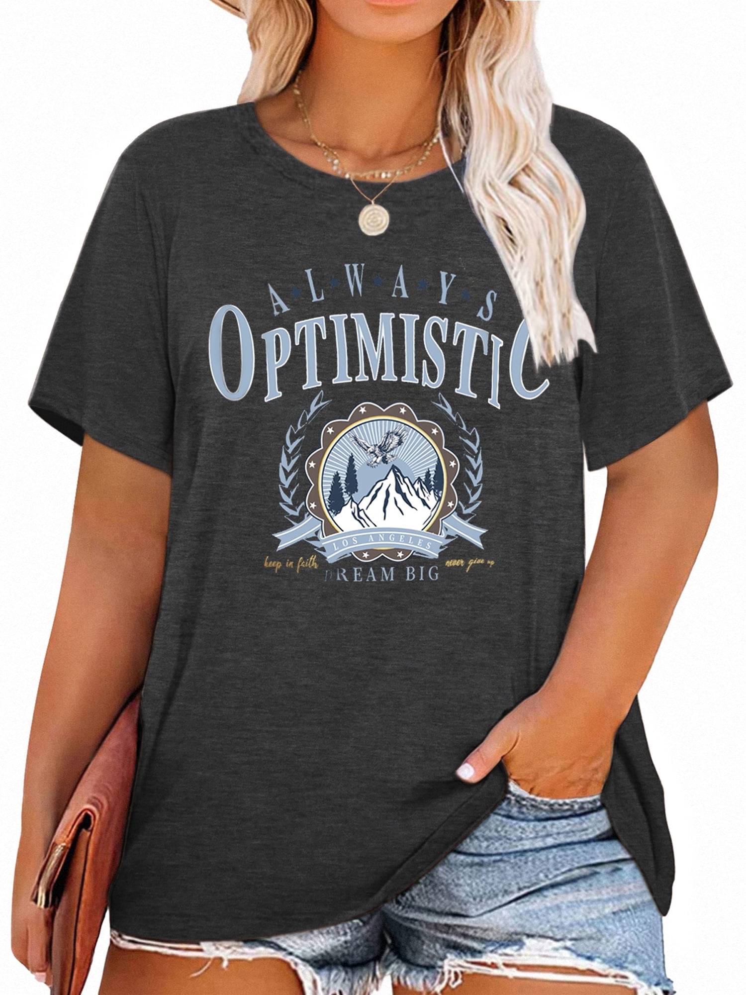 XCHQRTI Faith Flower T-Shirts for Women Plus Size Graphic Tees Athletic ...