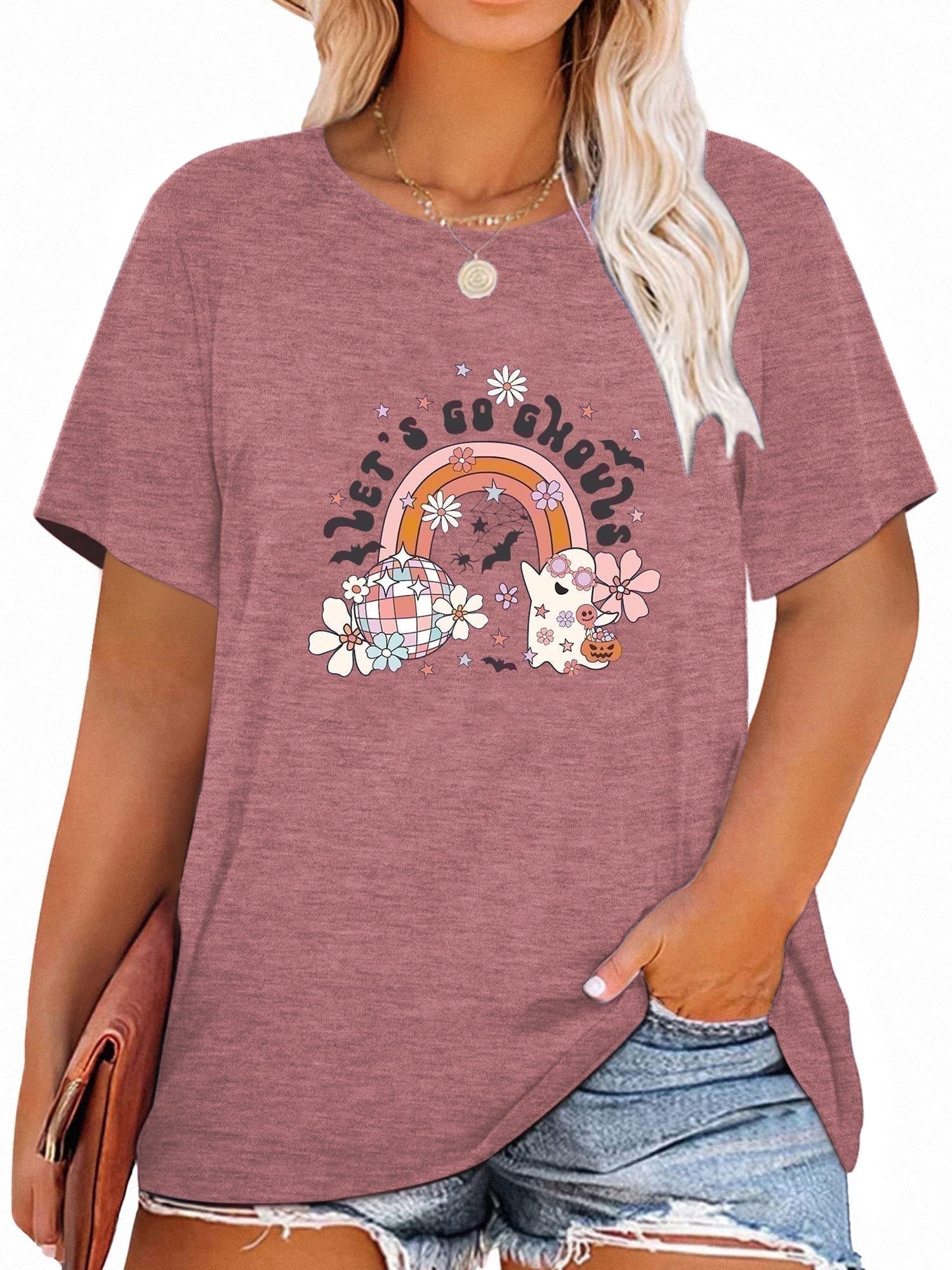 XCHQRTI Plus Size Daisy Women Tshirt Graphic Oversized Tees Short ...