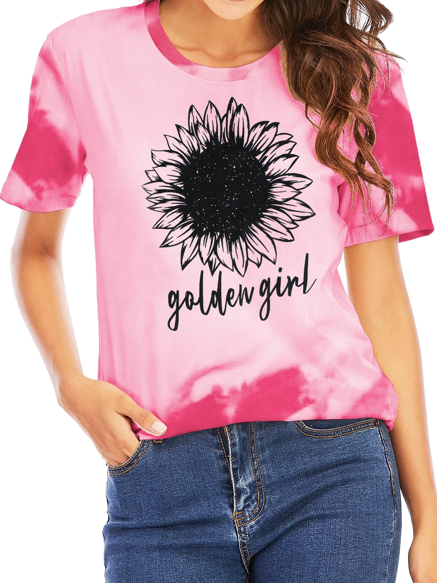 XCHQRTI Sunflower Shirts for Women Graphic Short Sleeve Tshirts Casual ...