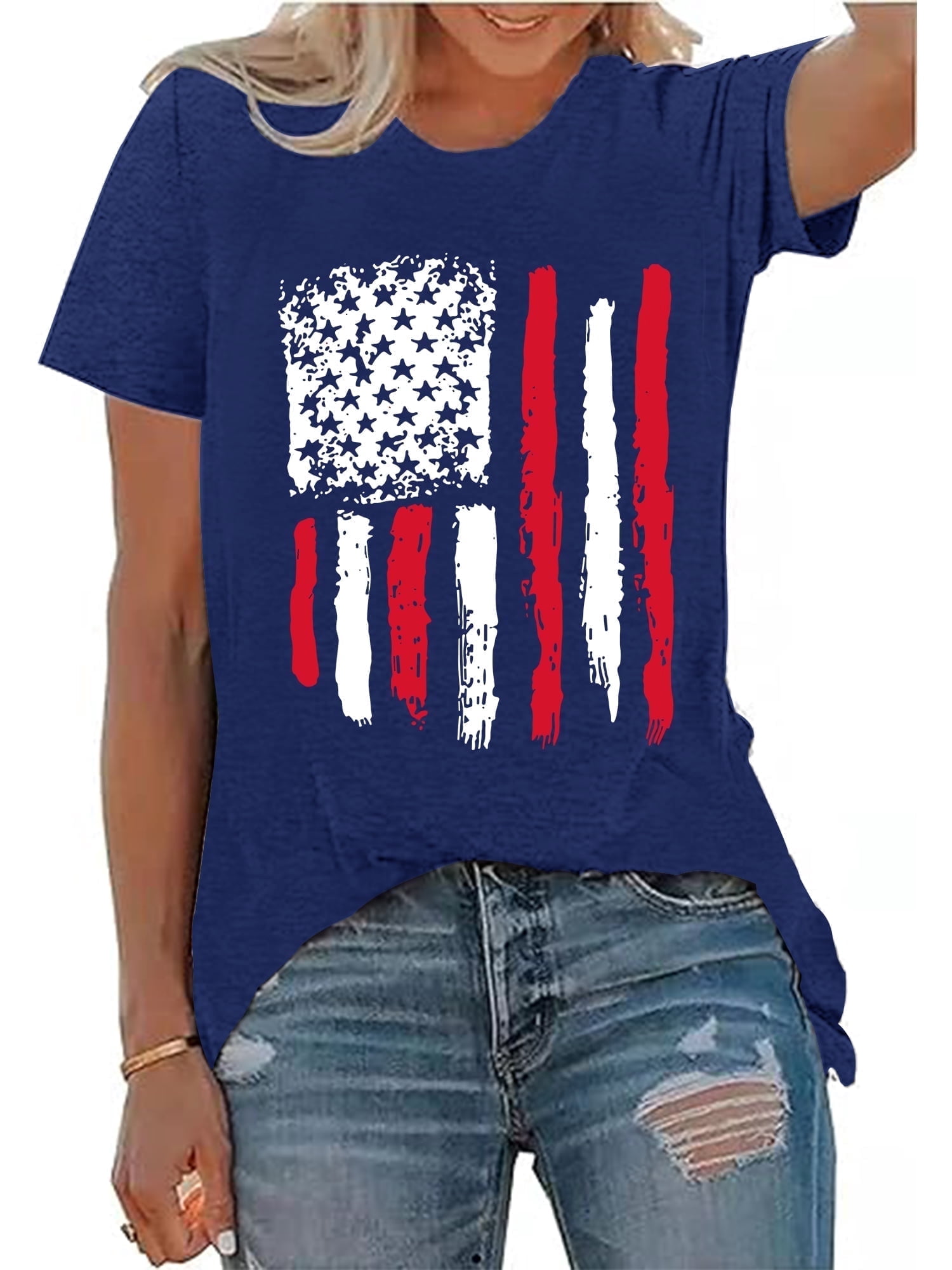 XCHQRTI Vintage 4th of July Women T-Shirt We The People 1776 Patriotic ...
