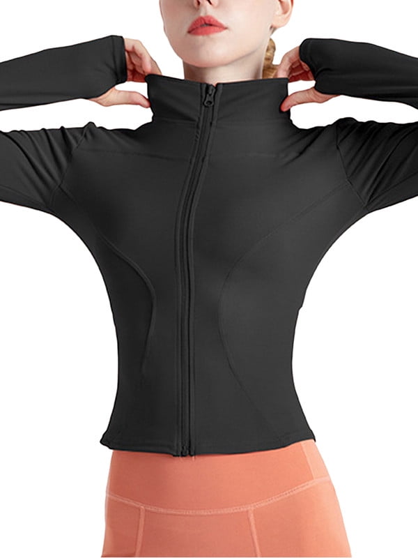 XCHQRTI Women's High Elasticity Yoga Jacket Quick Drying Sports Coat ...