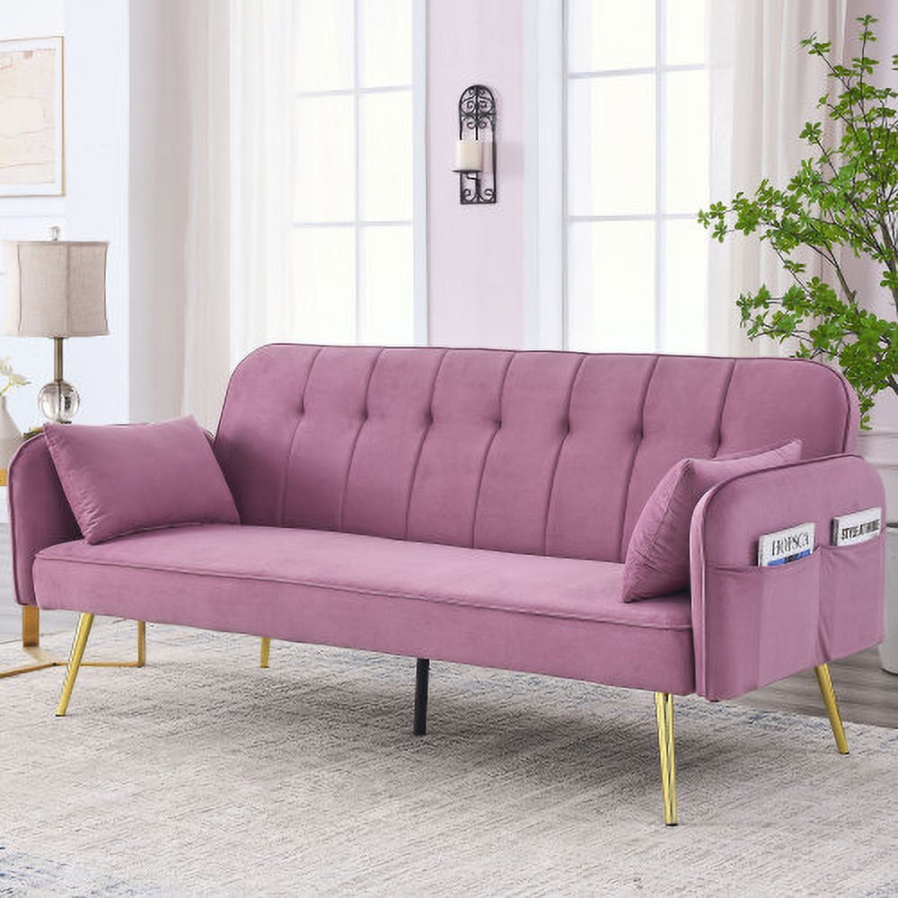 XCJDILAO 72.5” Convertible Sofa Bed Adjustable Velvet Sofa Bed - Velvet ...