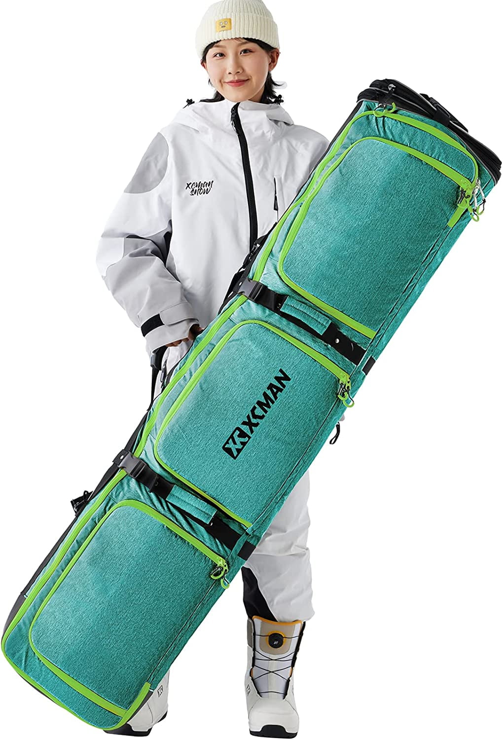 XCMAN Heavy Duty Padded Snowboard Bag, Adjustable 63-75In, Utility for ...