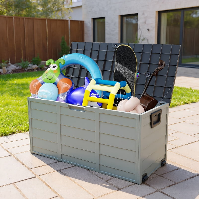 XCNENGY Lockable Storage Deck Box with Wheels, Tool Boxes for Garage Organization, Heavy Duty ...