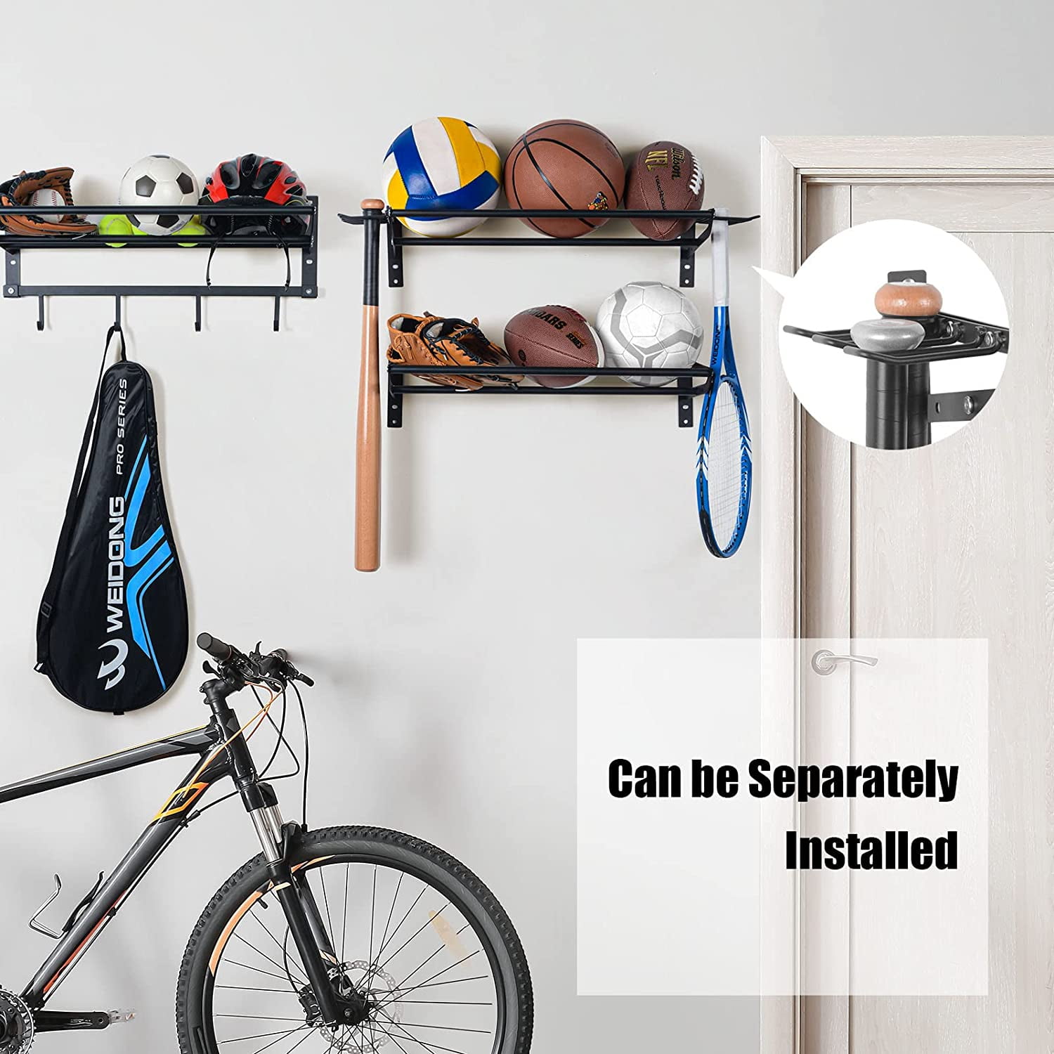 XCSOURCE Garage Sports Equipment Storage Rack with 3 Separate Shelf ...