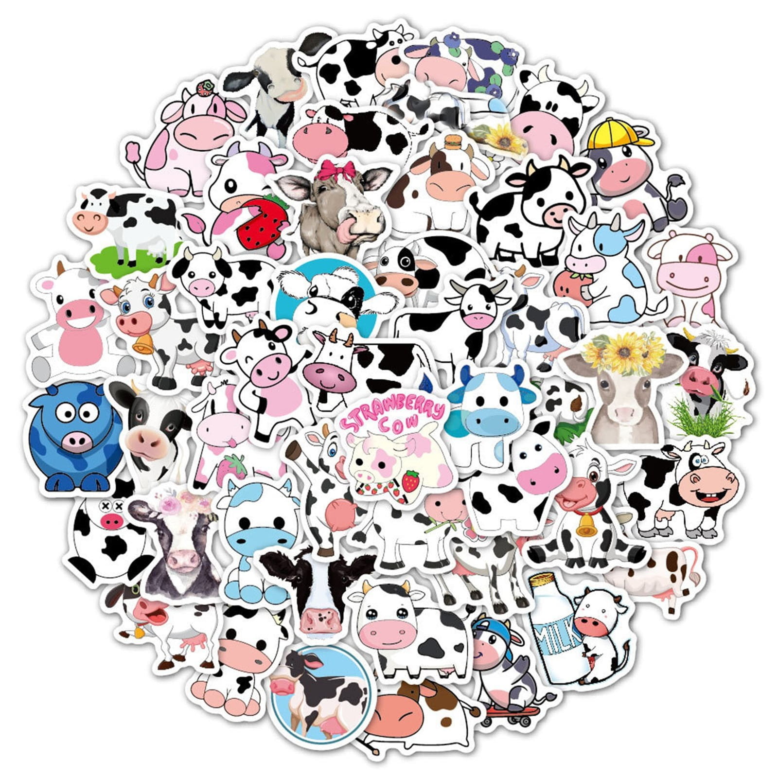 XCXyan Stickers Diy Sticker Decoration 50pcs Cartoon Cow Stickers Diy ...