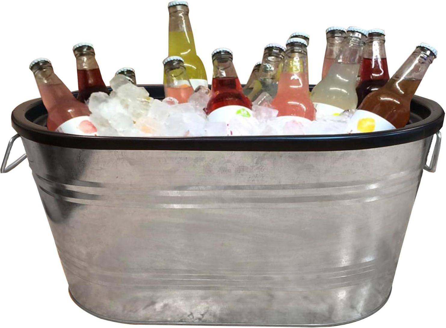 XCYP® Insulated Beverage Ice Tub Galvanized Metal Bucket HDPE Interior ...