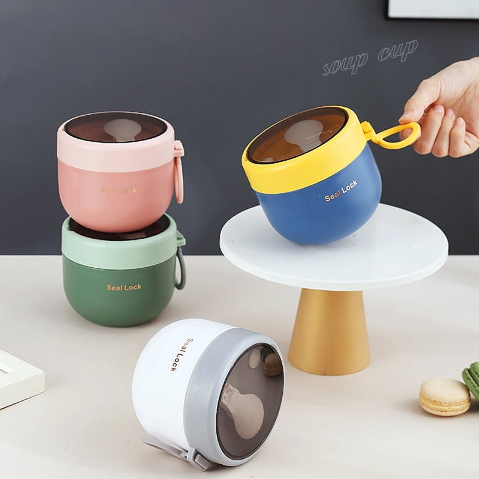 XCYT Soup Mugs with Lids, Microwave Safe Mug for Ramen Noodles, Soup ...