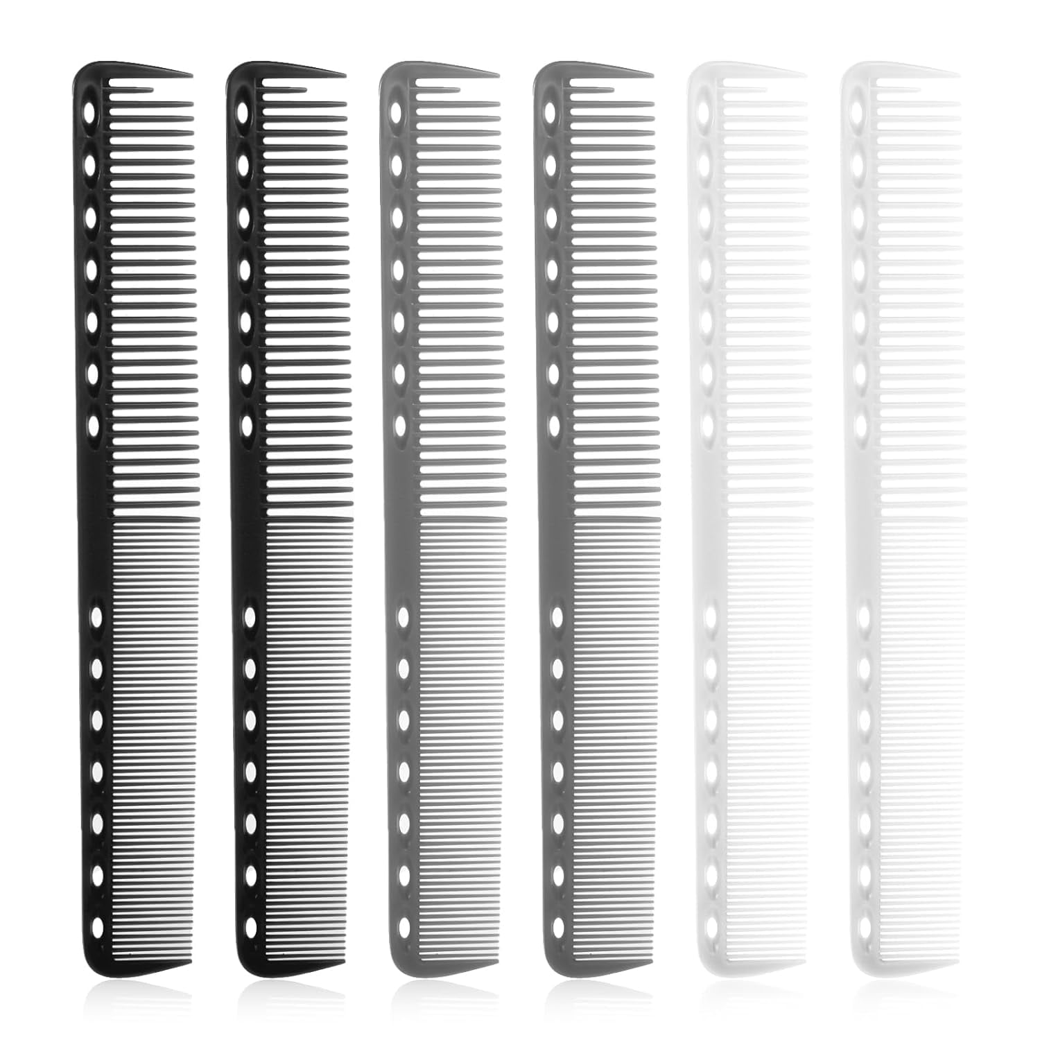 XCZ 6 Pieces Hair Cutting Comb Set, 7 Inch Carbon Fine Cutting Comb ...