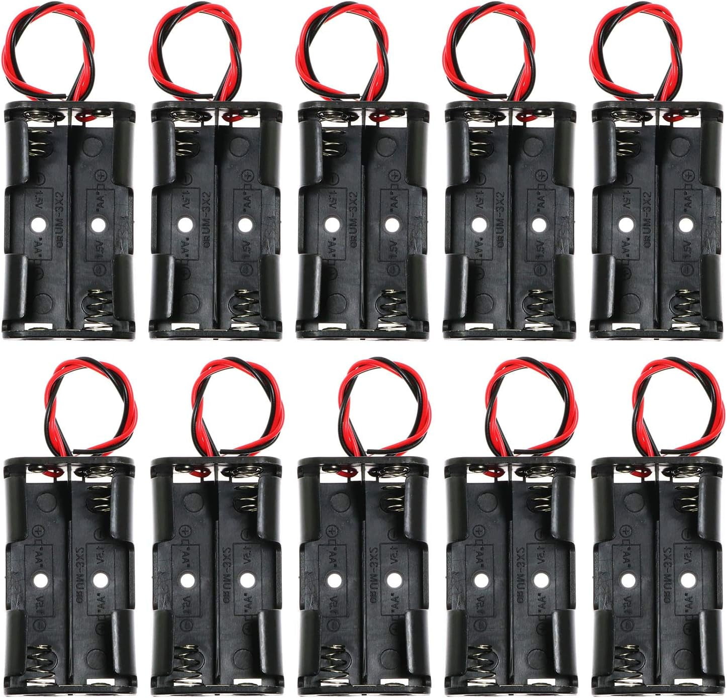 XD-10-Pack 2 AA Batteries Holder Case Box with 5.9 Inch Cable ...