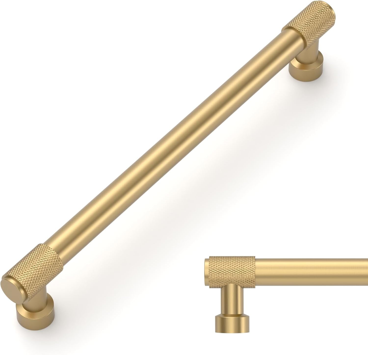 XD-10 Pack Brushed Satin Nickel Knurled Cabinet Pulls 5 Inch(128mm ...