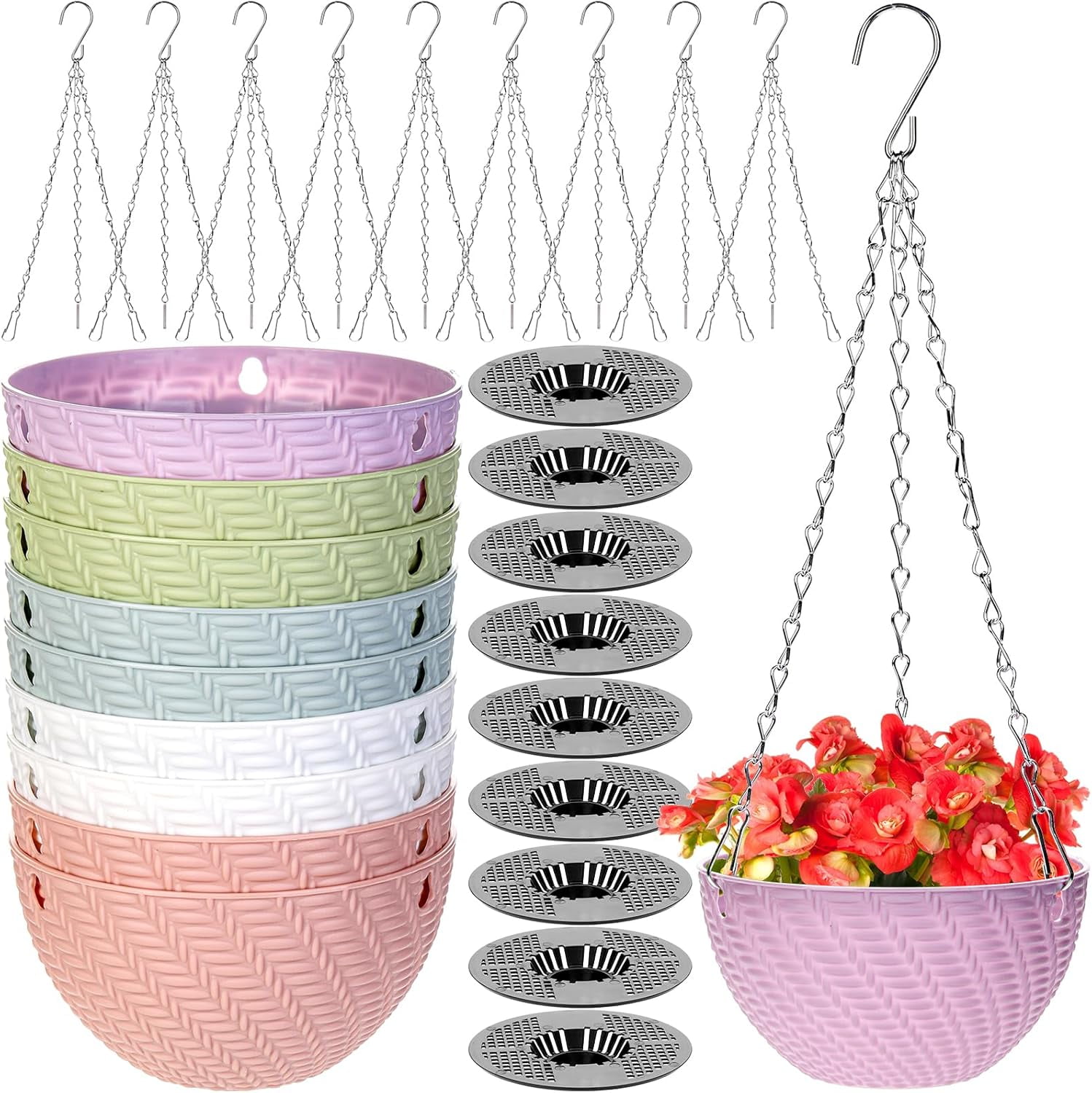 XD-10 Pack Mini Hanging Planters Garden Self-Watering Flower Plant Pot ...