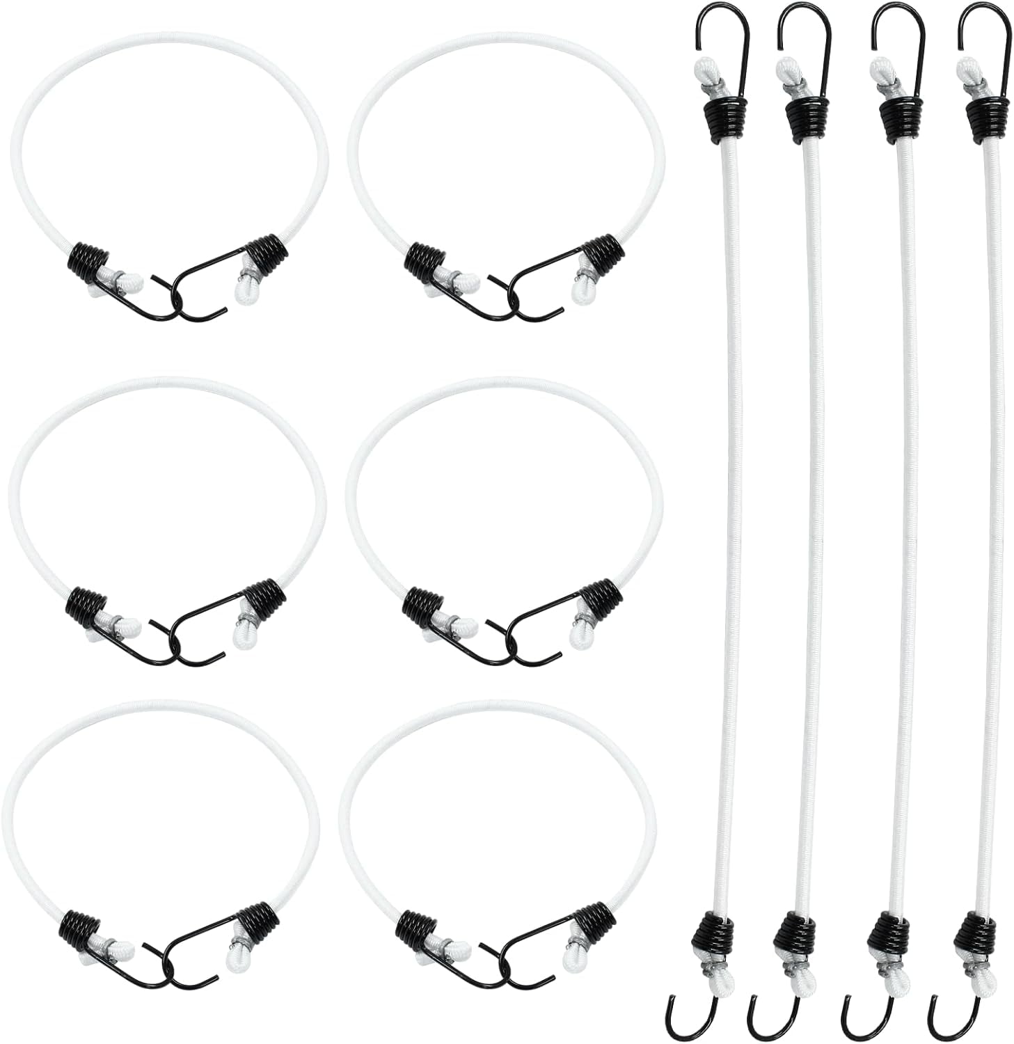 XD-10 Pcs 10 Inch Mini Bungee Cords with Hooks, Elastic Bungee Straps ...