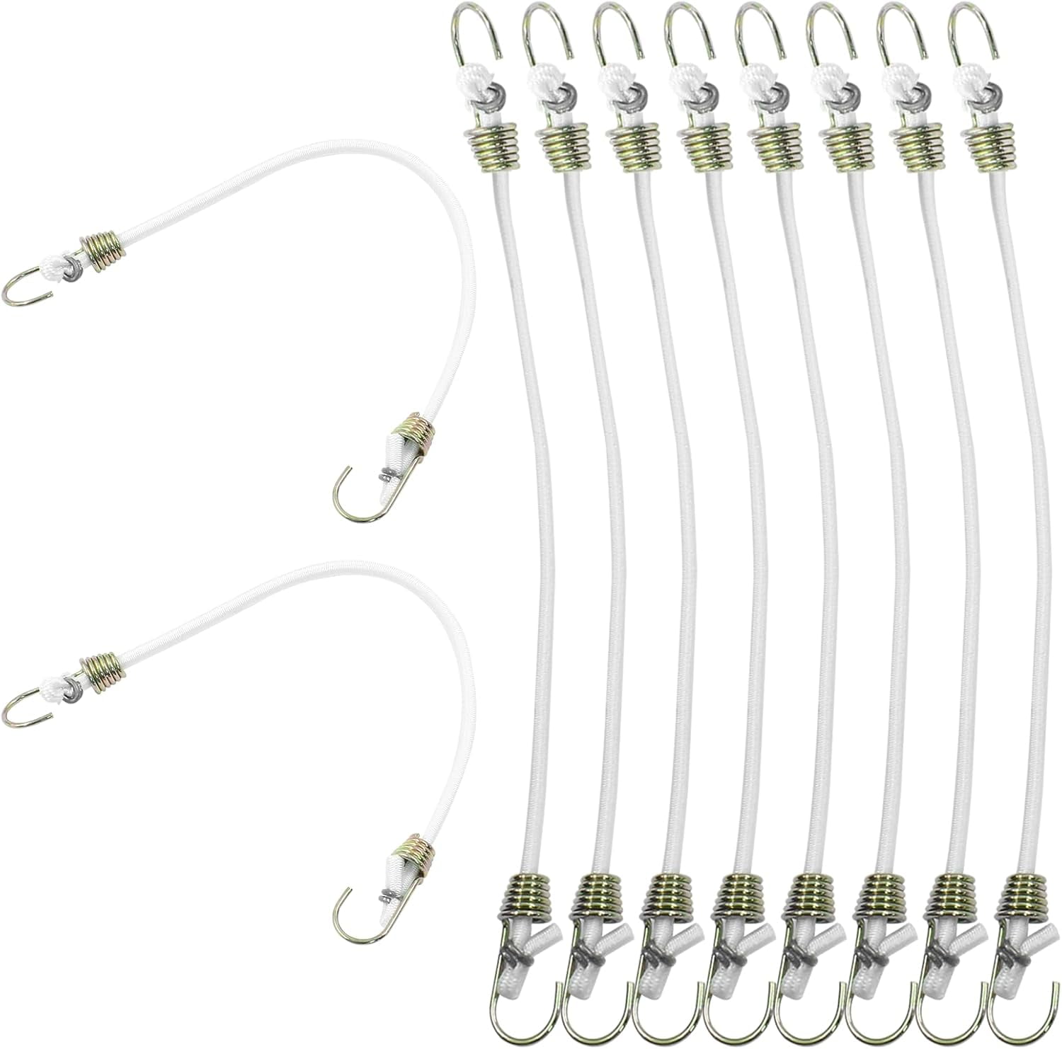 XD-10 Pcs 10 Inch Mini Bungee Cords with Hooks, Elastic Bungee Straps ...