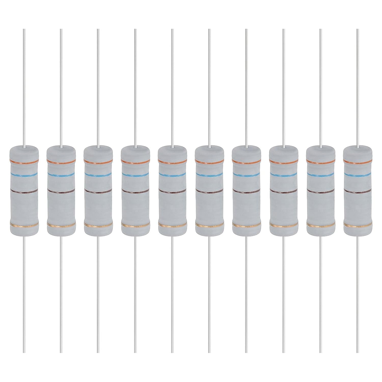 XD-10 Pcs 68 Ohm 5 Watts Metal Oxide Film Resistor, 5% Tolerance ...