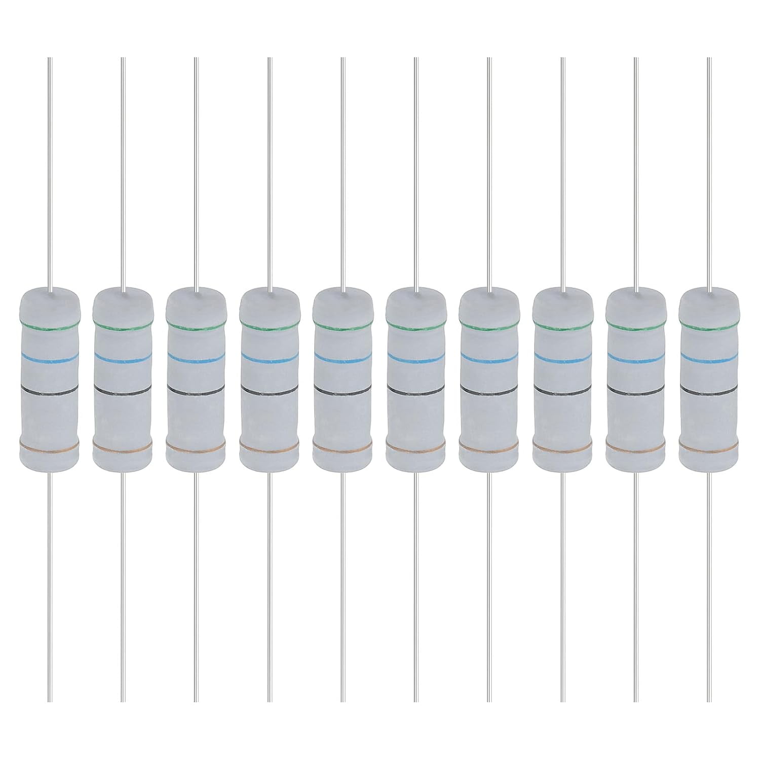 XD-10 Pcs 68 Ohm 5 Watts Metal Oxide Film Resistor, 5% Tolerance ...