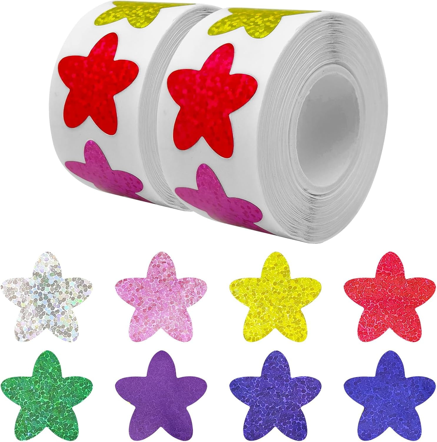 XD-1000Pcs Star Stickers 1" Foil Small Star Stickers Self Adhesive ...