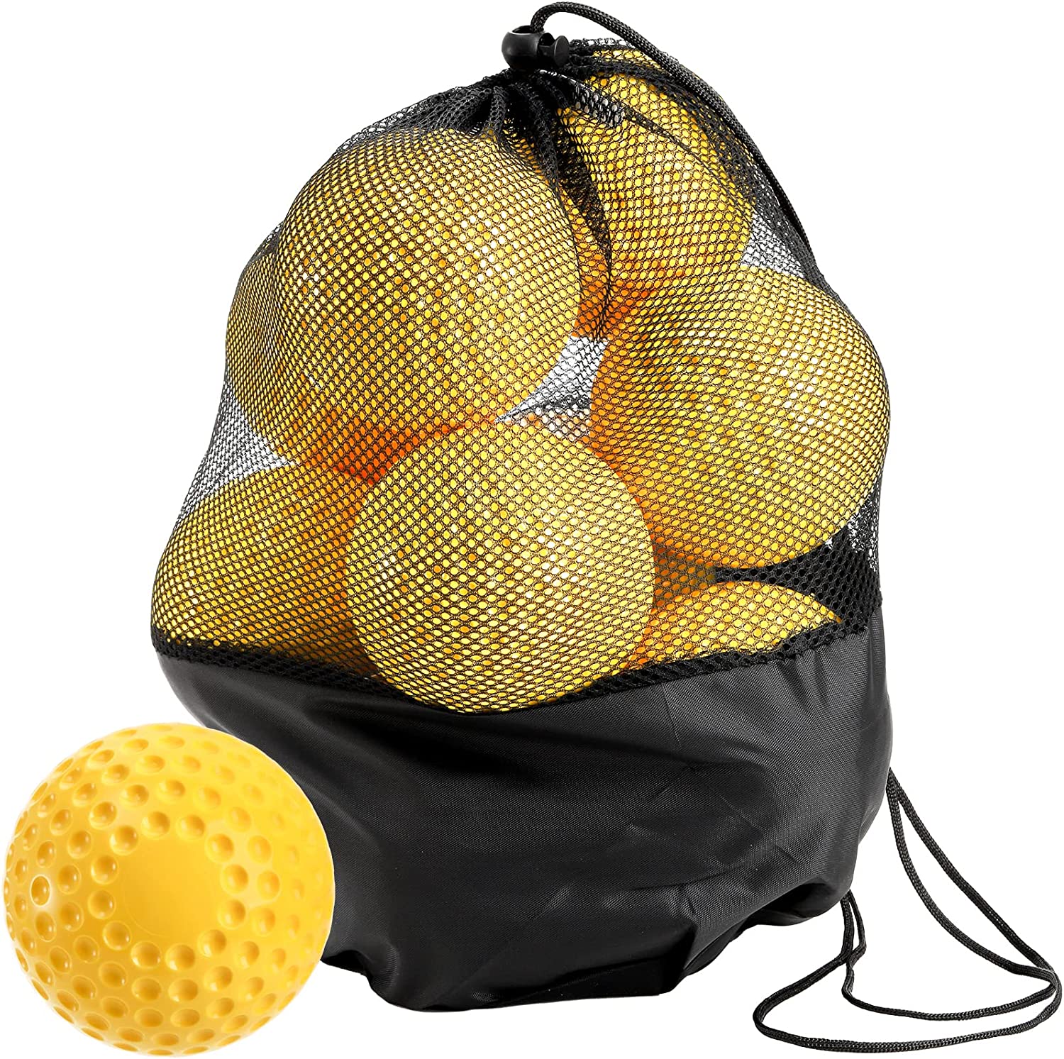 XD-12 Pack Yellow Dimpled Practice Balls, 12-Inch Pitching Machine ...