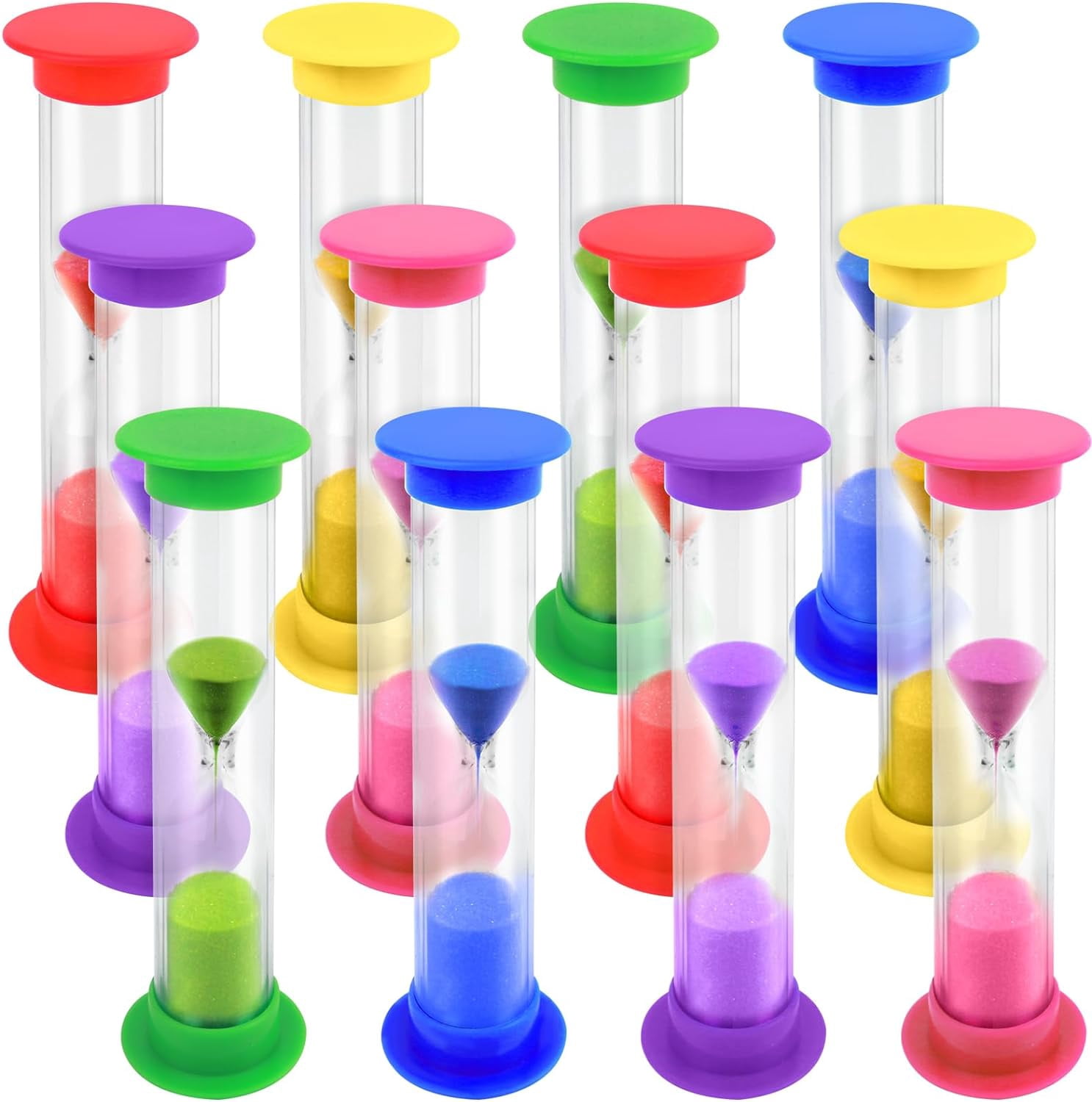 XD-12PCS Sand Timers, 2 Minutes Clock Timer Plastic Hourglass for ...