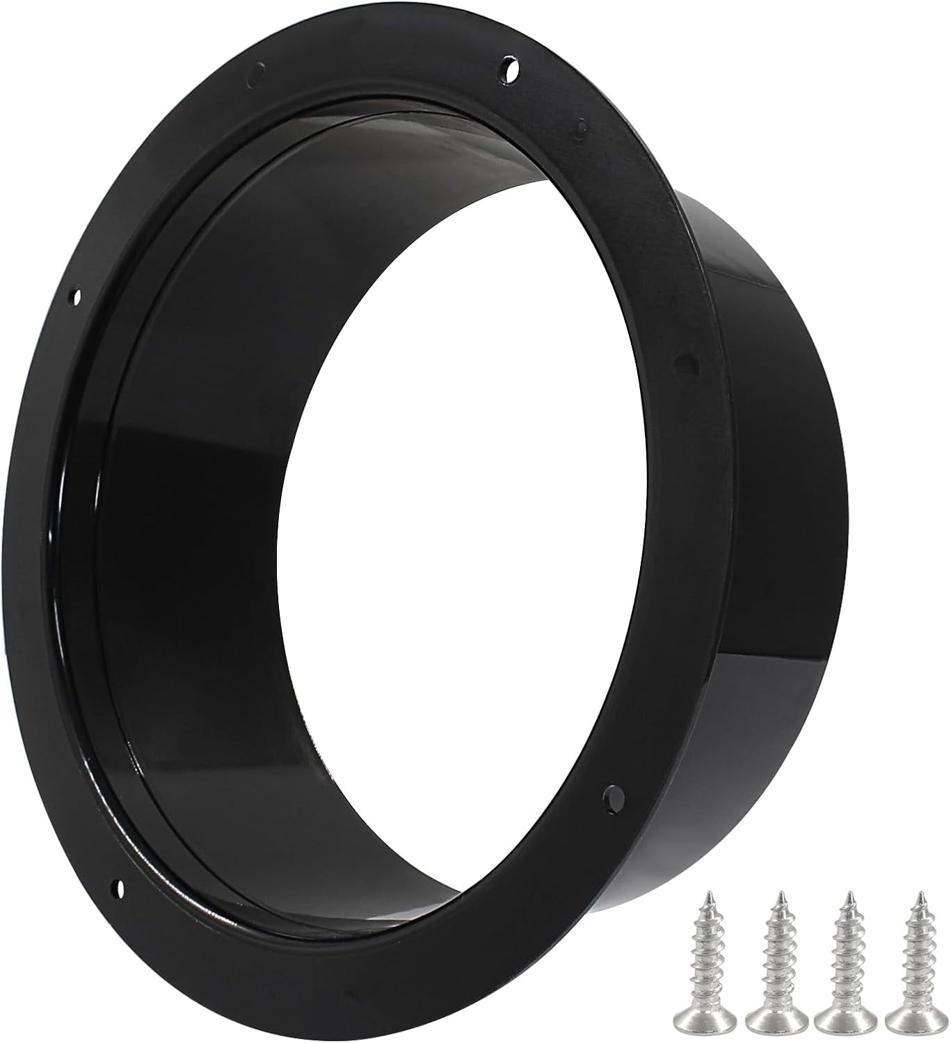 XD-150mm/6 Inch Duct Connector Flange, Black ABS Plastic Straight Pipe ...