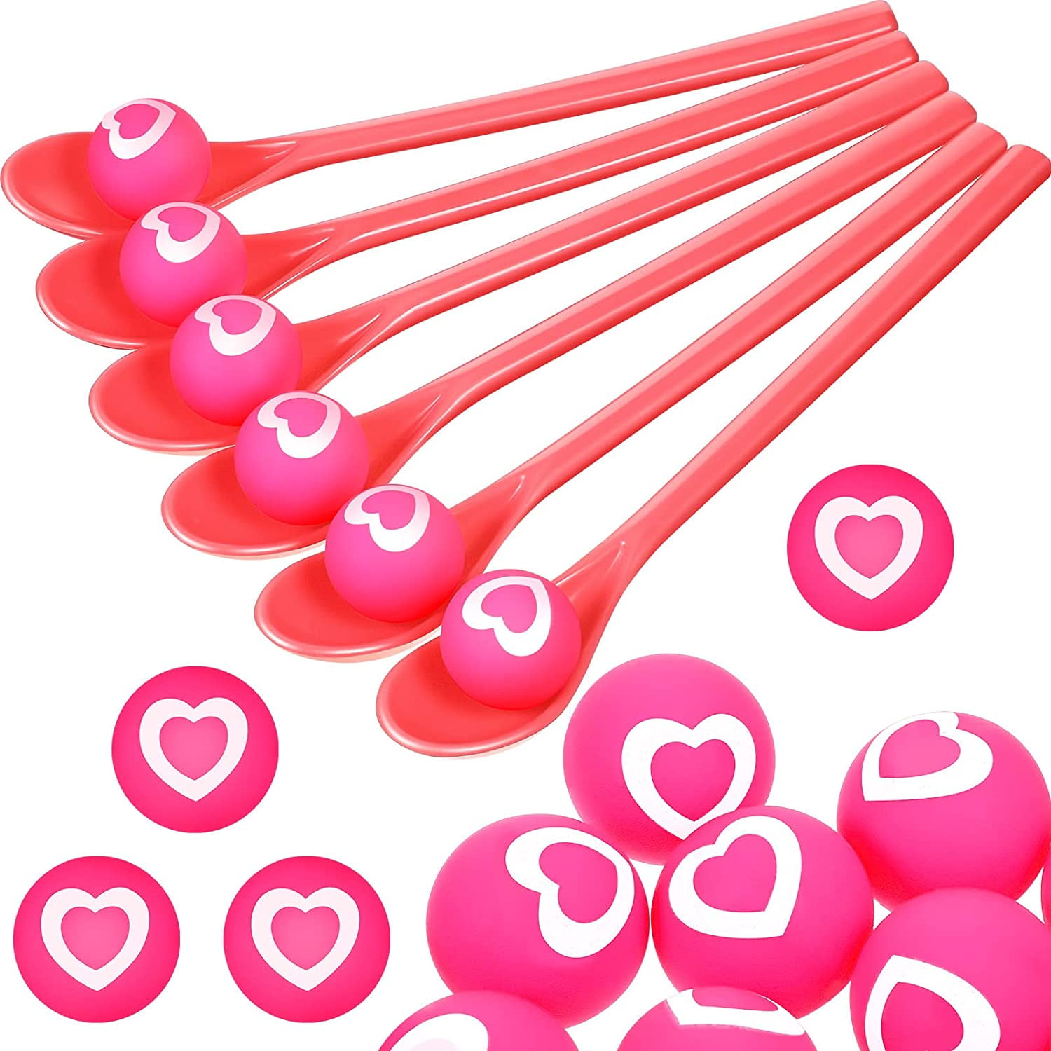 XD-18 Sets Valentine‘s Day Ball Spoon Relay Race Game Set Bouncy Relay ...