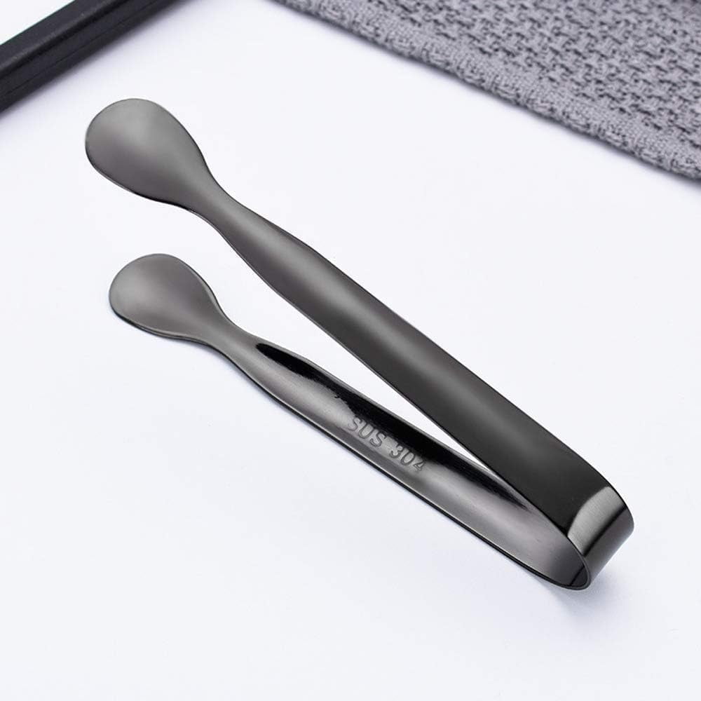 XD-1Pc Black Mini Tongs Cooking Tongs Ice Tongs Stainless Steel Mini ...