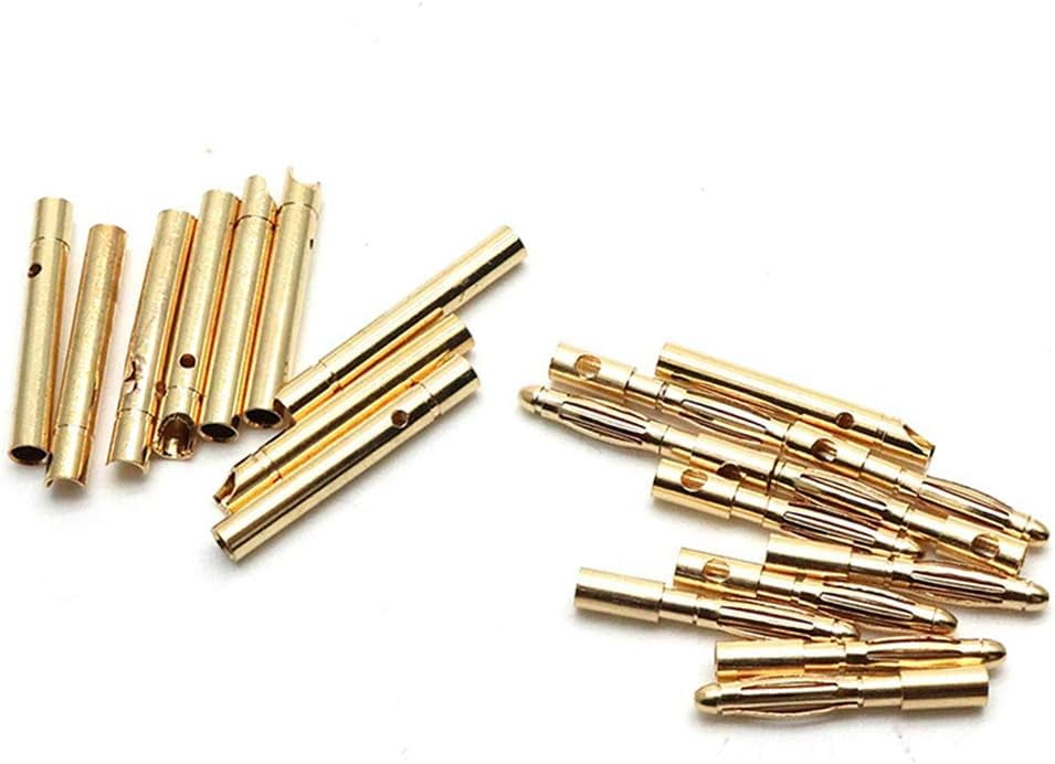 XD-2.0mm Male and Female Bullet Banana Connectors Plugs - Pack of 10 ...