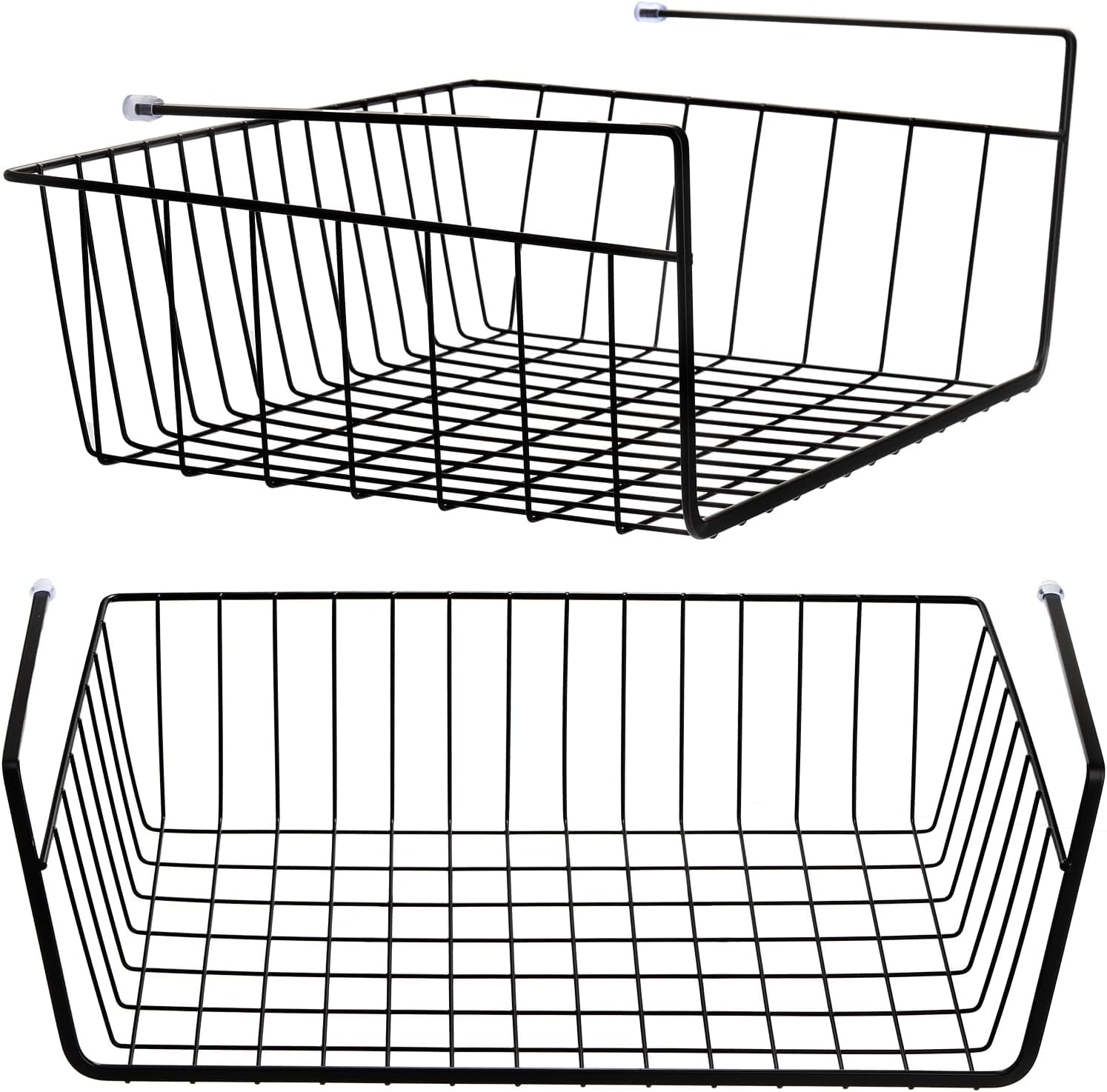 XD-2 Pack Black Under Shelf Wire Basket, Hanging Storage Baskets Under ...