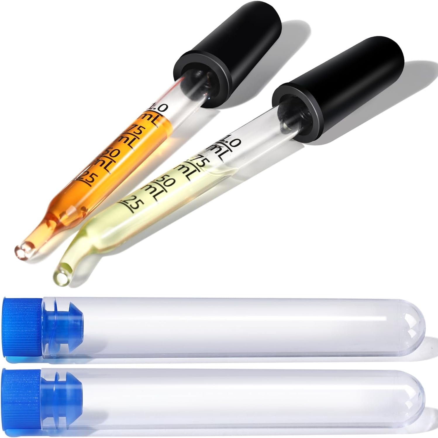 XD-2 Pack Eye Dropper Dropper, Droppers for Oil, Glass 1ml Bent ...