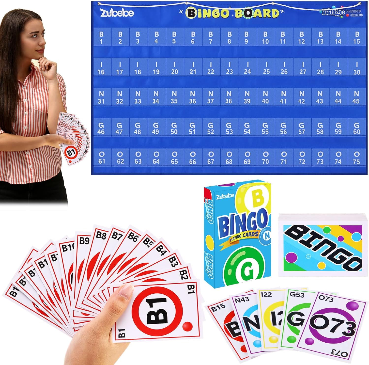 XD-2 Pack Manual Bingo Masterboard Pocket Chart with Bingo Calling ...