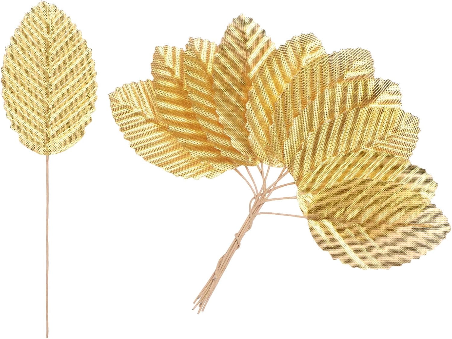 XD-20-Pack Artificial Silk Leaf, Faux Wire Single Leaves, Fake Flower ...