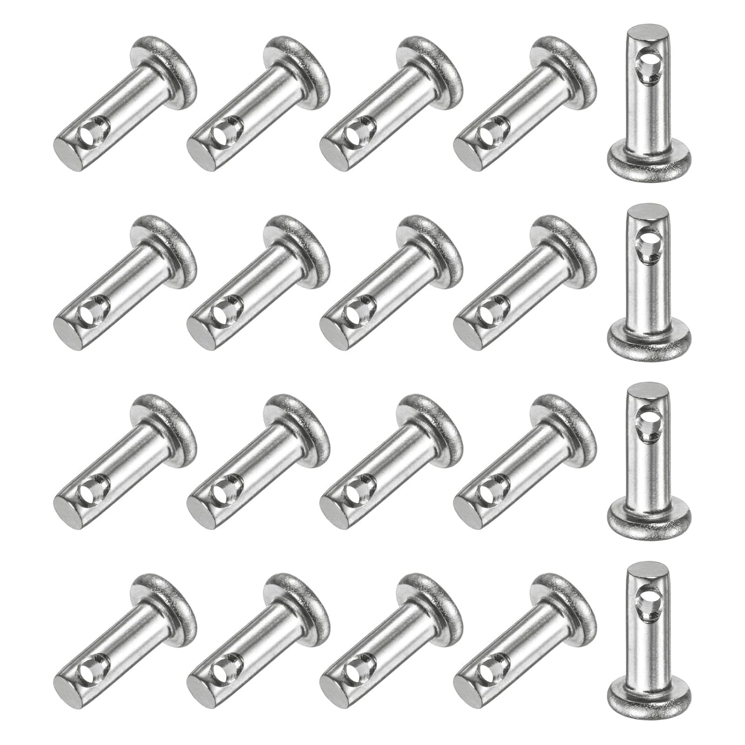 XD-20-Pack Single Hole Clevis Pins, M5 x 35mm 304 Stainless Steel Flat ...