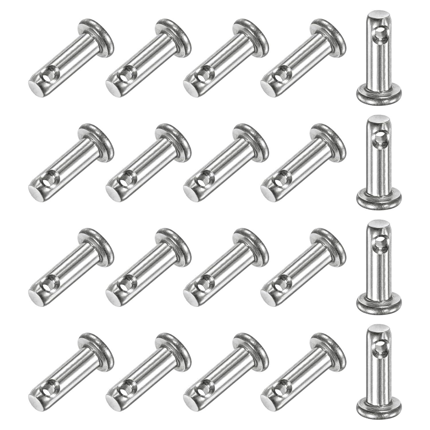 XD-20-Pack Single Hole Clevis Pins, M5 x 35mm 304 Stainless Steel Flat ...