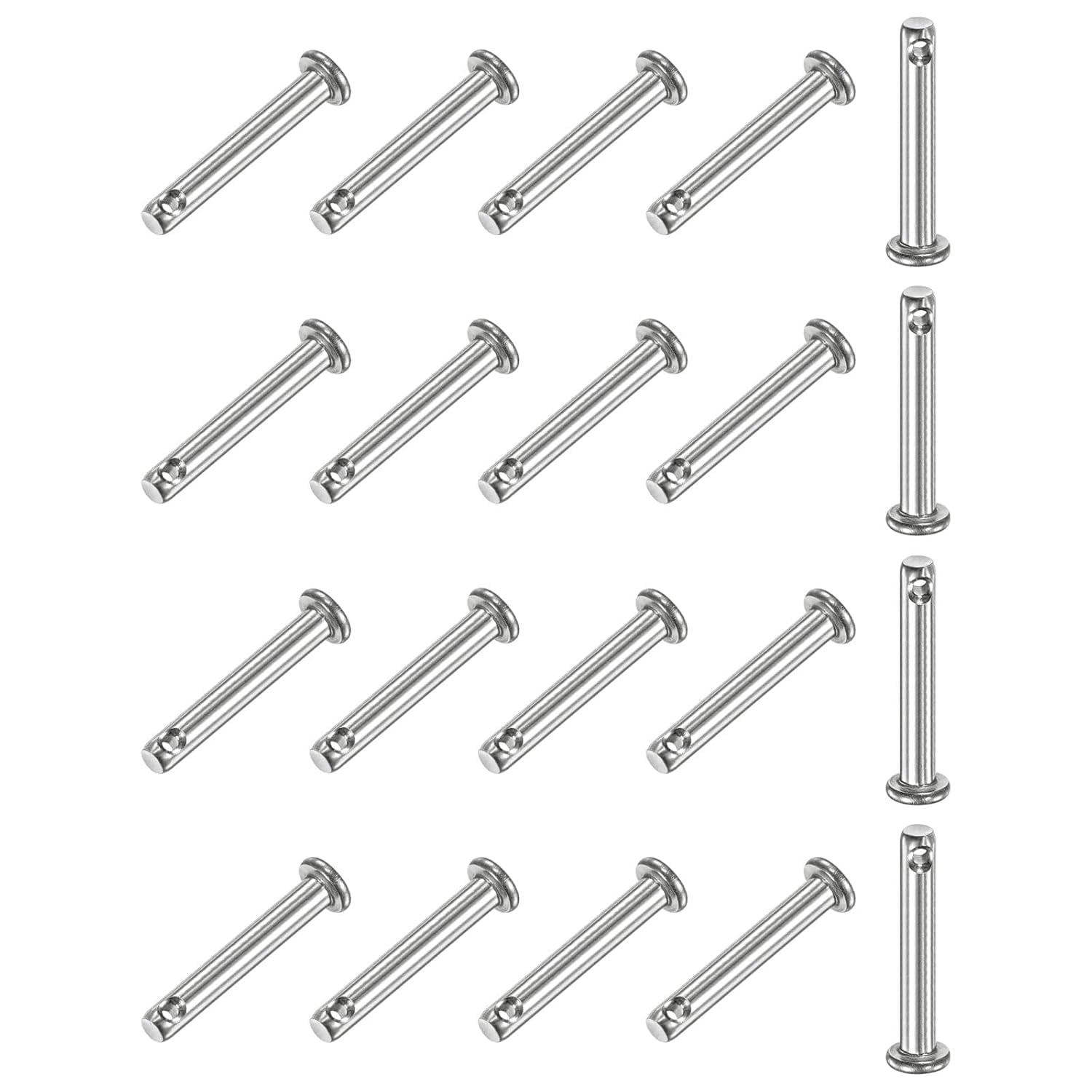 XD-20-Pack Single Hole Clevis Pins, M5 x 35mm 304 Stainless Steel Flat ...
