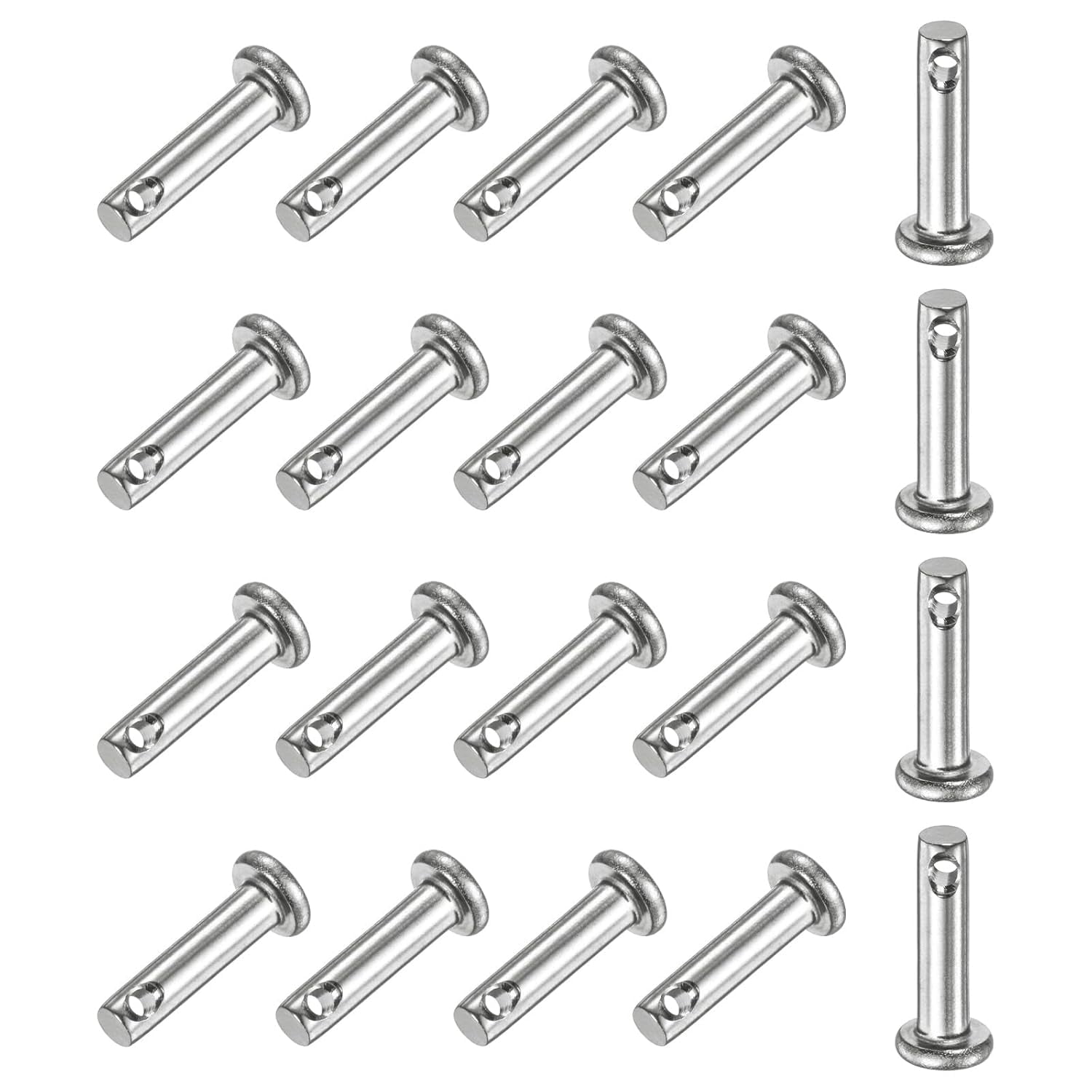XD-20-Pack Single Hole Clevis Pins, M5 x 35mm 304 Stainless Steel Flat ...