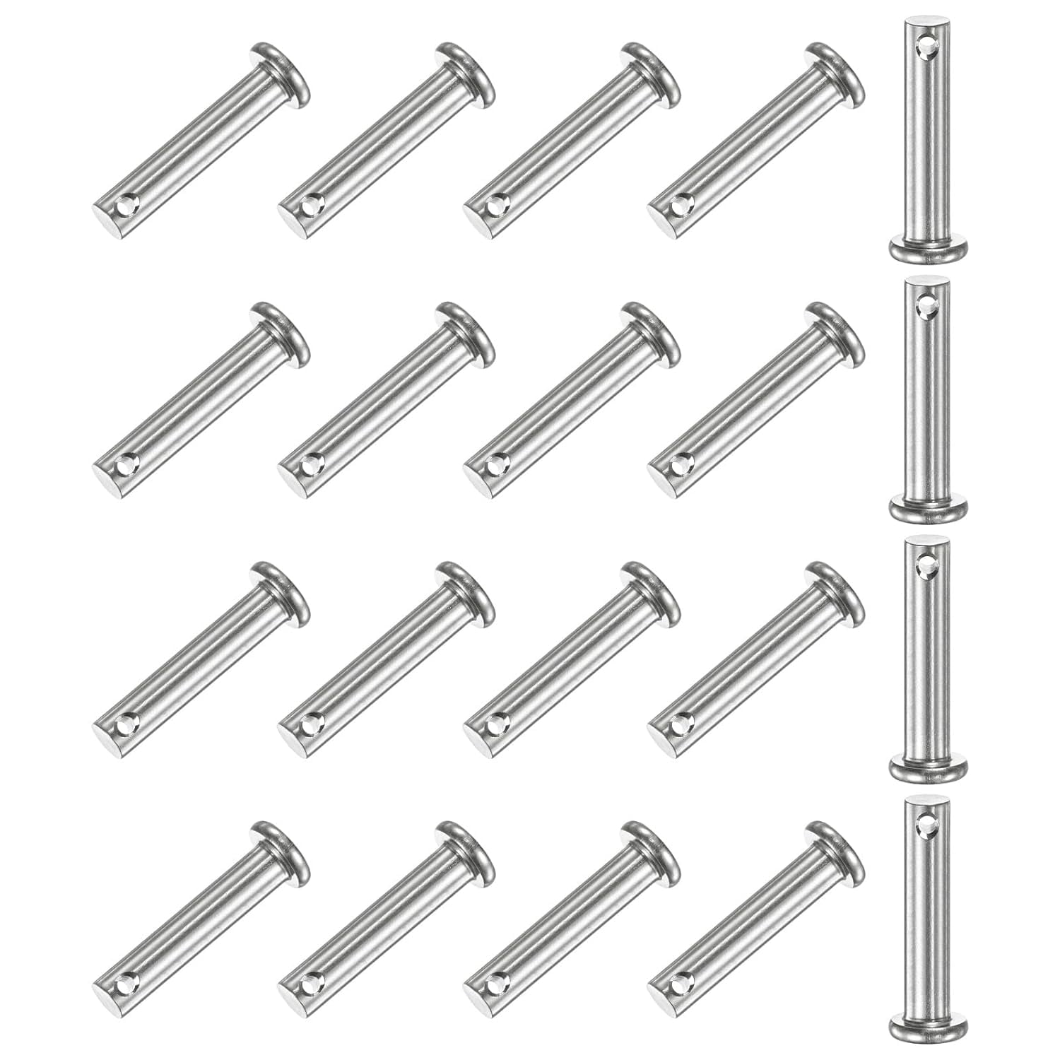 XD-20-Pack Single Hole Clevis Pins, M5 x 35mm 304 Stainless Steel Flat ...