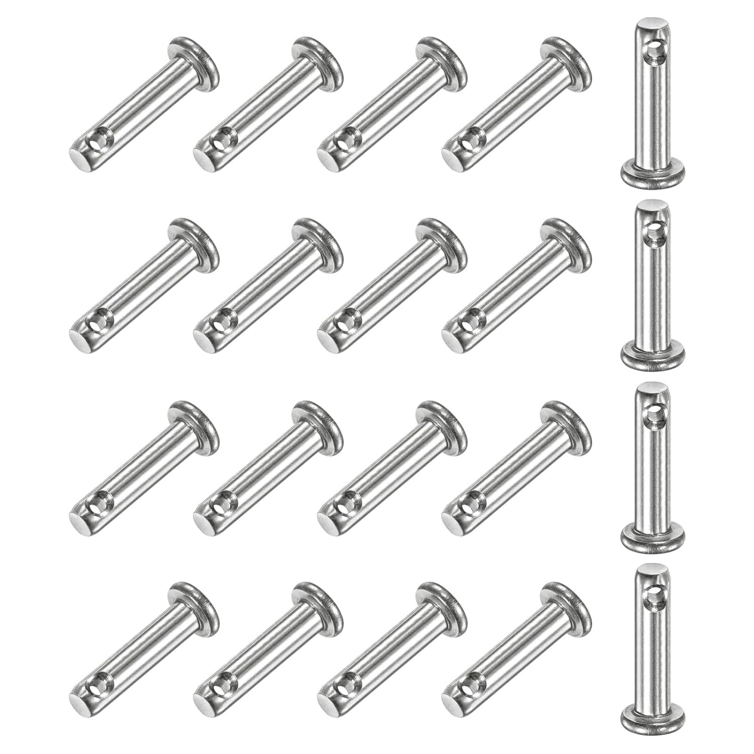 XD-20-Pack Single Hole Clevis Pins, M5 x 35mm 304 Stainless Steel Flat ...