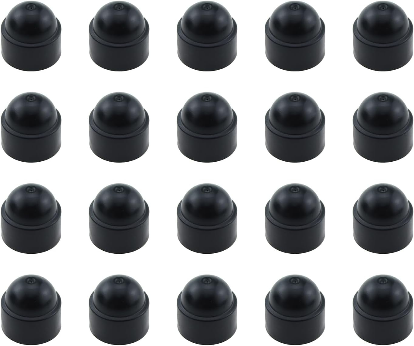 XD-20pcs Nut Protection Cap Plastic He/agonal Black Dome Bolt Screws M8 ...