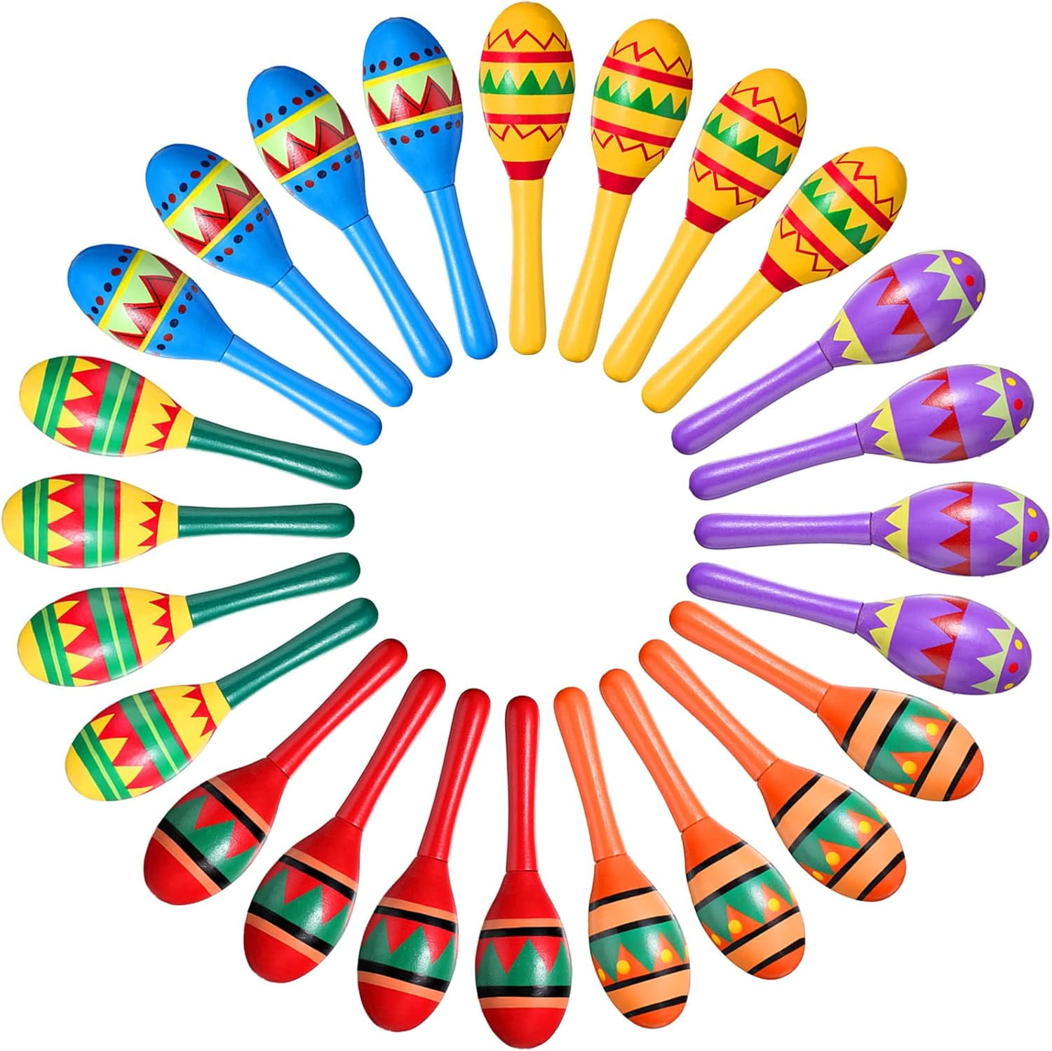 XD-24 Pcs Mini Fiesta Maracas for Adults Cinco De Mayo Maracas Mexican Party Decorations 6 ...