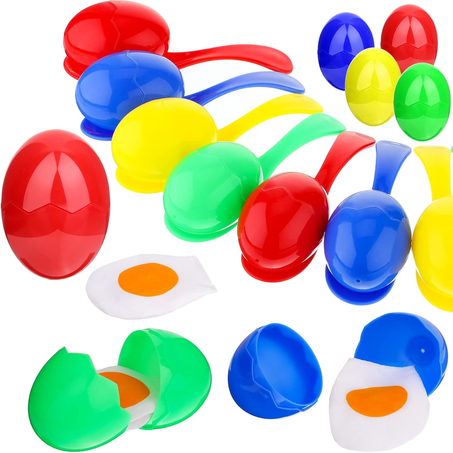 XD-24 Pieces Egg and Spoon Race Game Set with Yolk, Egg Balance Game ...
