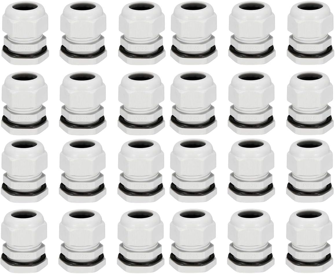 XD-24Pcs PG24 Waterproof Cable Gland Joints for 15-22mm Cable ...